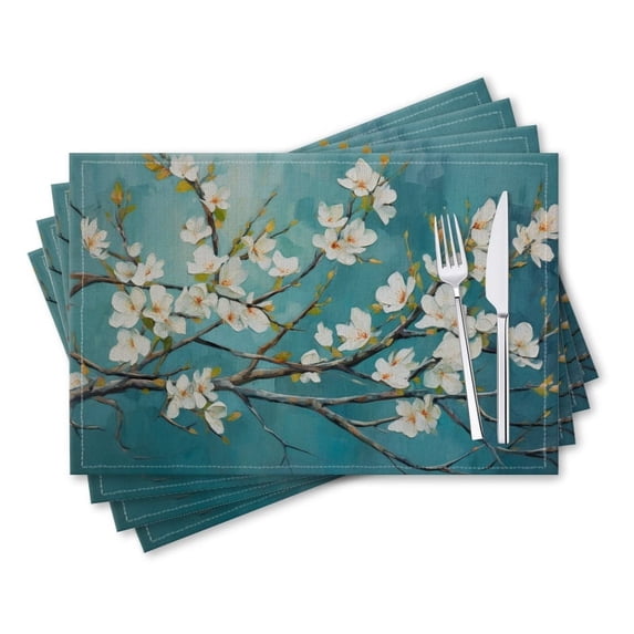 BaHomeck placemats Set of 4 rectangle Linen Cotton Placemats for Dining ...