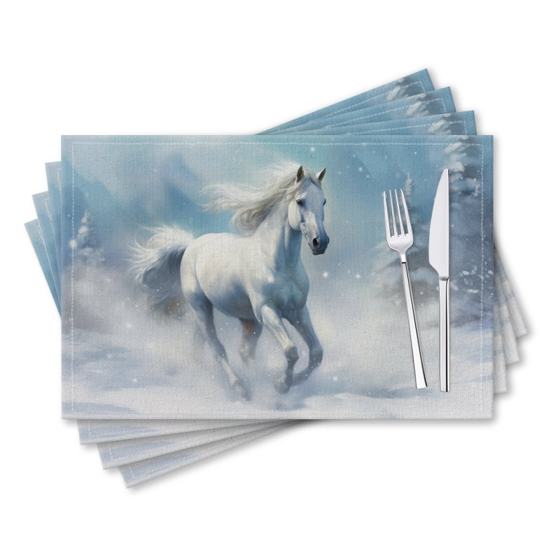 BaHomeck placemats Set of 4 rectangle Linen Cotton Placemats for Dining ...