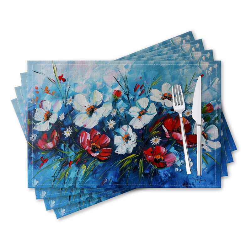 BaHomeck placemats Set of 4 rectangle Linen Cotton Placemats for Dining ...