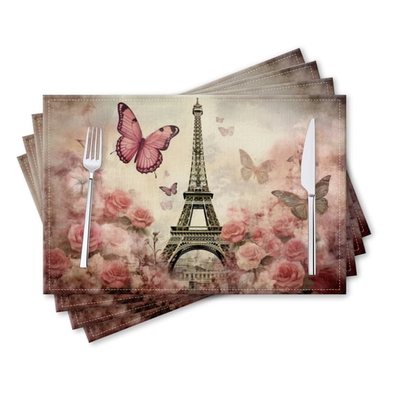 BaHomeck placemats Set of 4 rectangle Linen Cotton Placemats for Dining ...