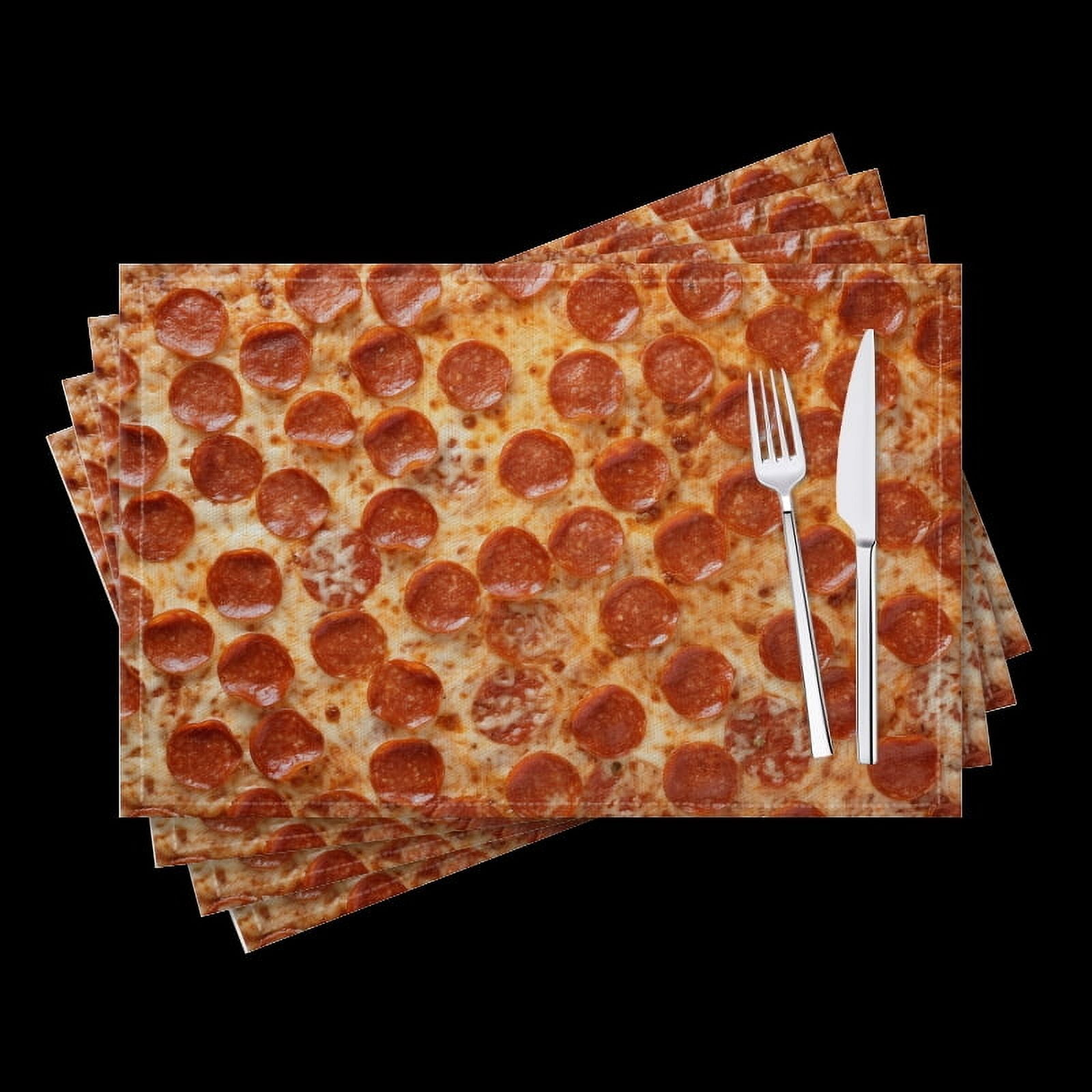 BaHomeck placemats Set of 4 Delicious Pepperoni Pizza Cotton Linen ...