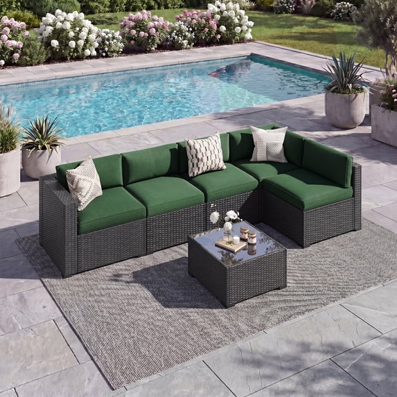 BaPiPro 11 Pack Dark Green Outdoor Patio Sofa Cushion Replacement ...
