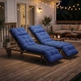BaPiPro Set of 2 Upgraded 4-Segment Chaise Lounge Cushions, All-Weather ...