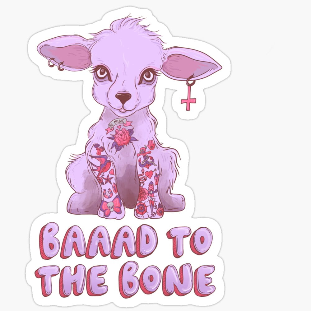 Baaad To The Bone Sticker Phone Decal Water Bottle Stickers Car Decals ...