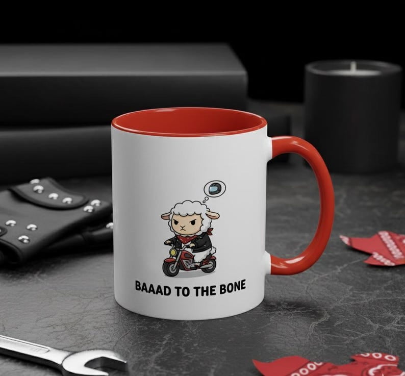 Baaad to the B1One Coffee Mug, Funnheep Mug, Animal Lover Gift, Unique ...