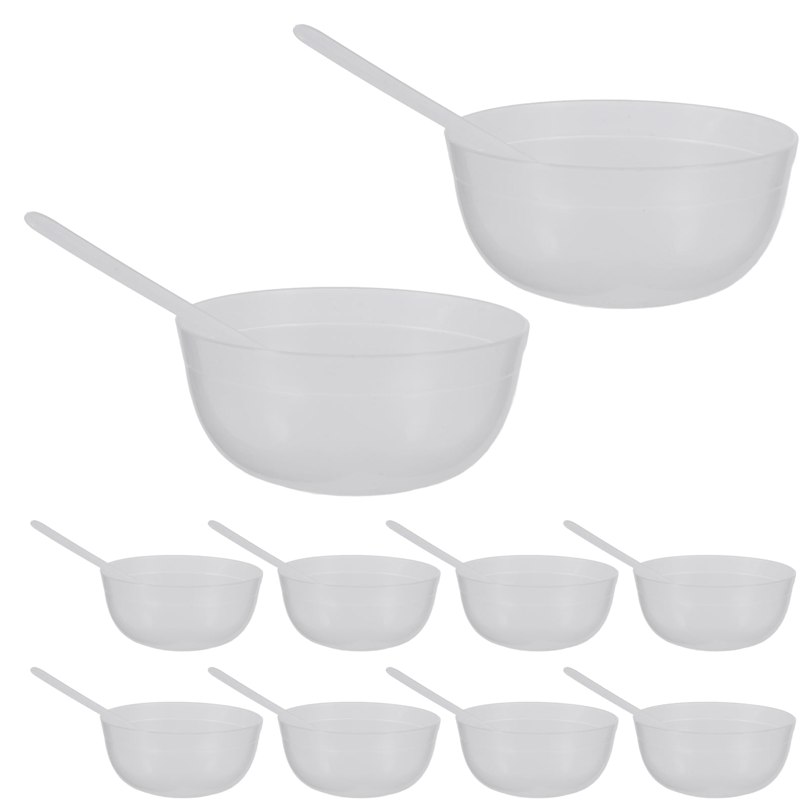 Baade 10 Pcs Crystal Mud Mixing Bowl Salad with Lid Collapsible Bowls ...