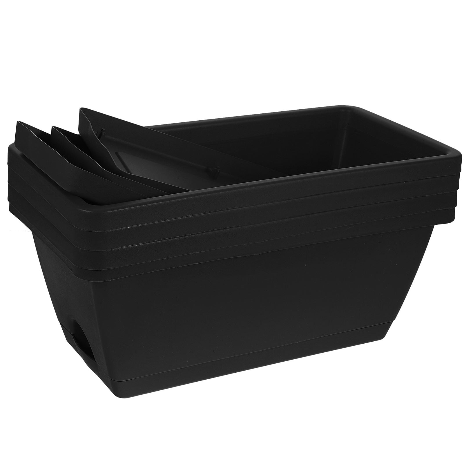 Baade 4 Pcs Rectangle Outdoor Pots Boxes Rectangular Flower Modern ...