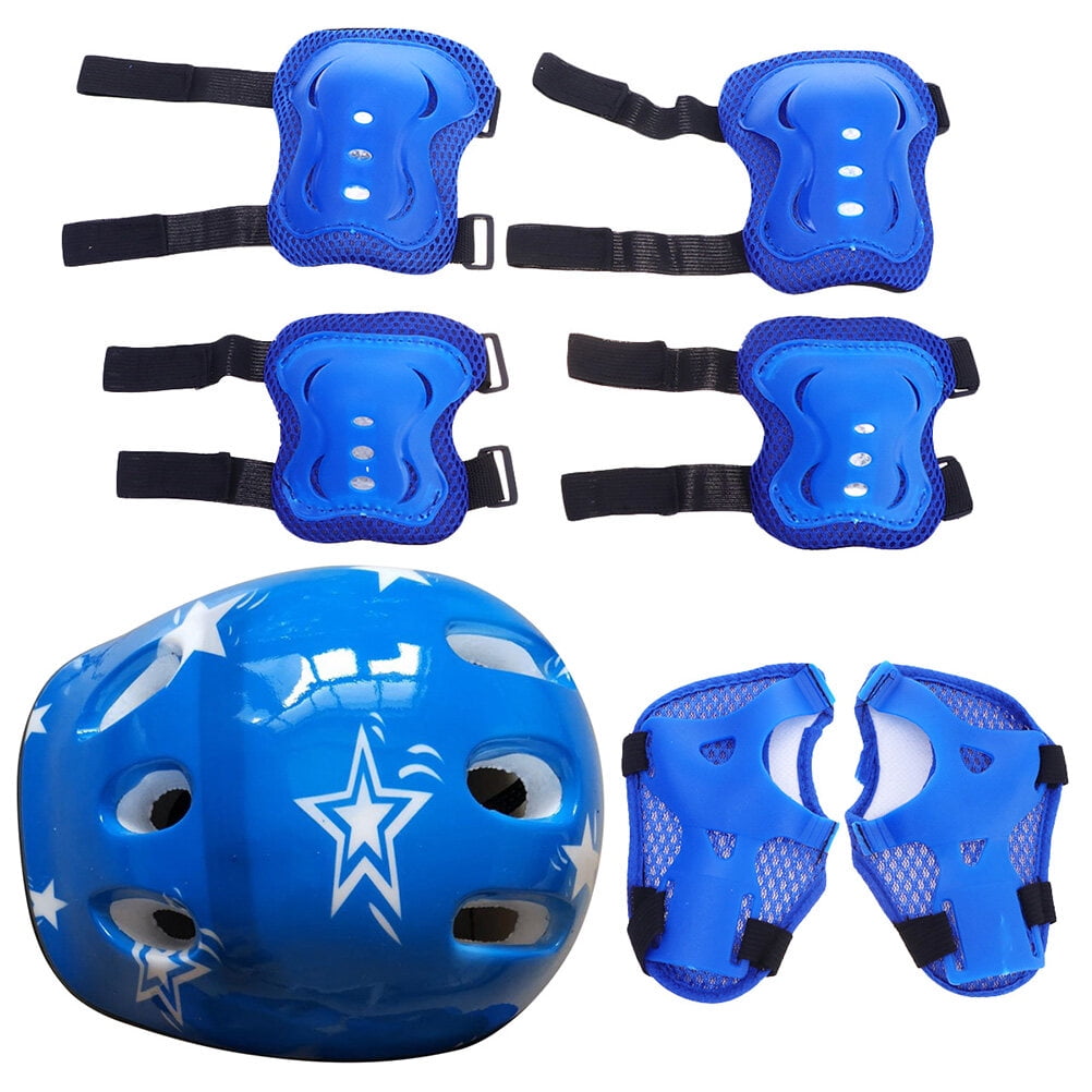 Baade Cycling Protective Gear 7pcs in 1 Set Blue Adjustable Skating ...
