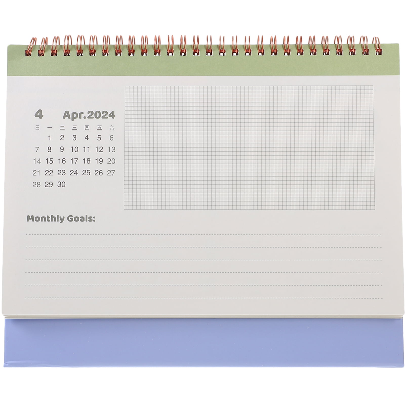 SEWOART Monthly Planner Desk Calendar Blue 1Set 10.6X10.2X0.4In ...
