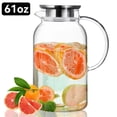 Baalaka 61oz Glass Pitcher with Leak-Proof Lid for Hot and Cold ...