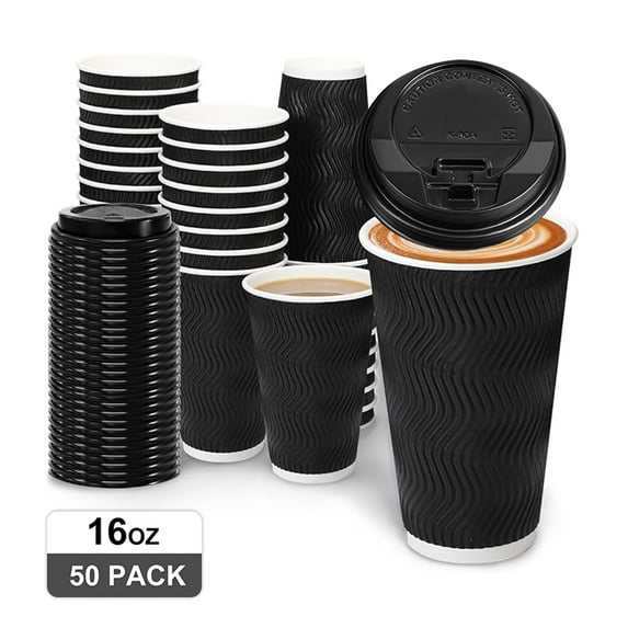 Baalaka, Disposable Paper Cups, 16oz, Leak-Proof, 50 Count - Walmart.com