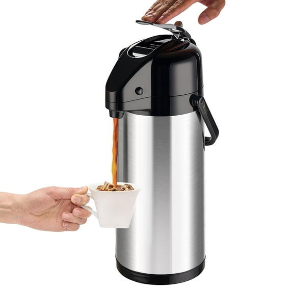 Baalaka Upgraded Airpot Coffee Carafe with Double Pump, Stainless Steel ...