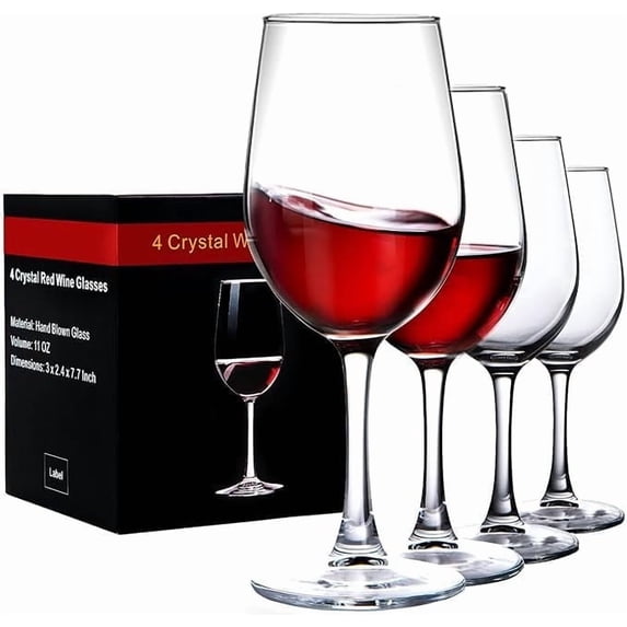 Baalaka Wine Glasses Clear Red White Wine Glass Goblets Crystal ...