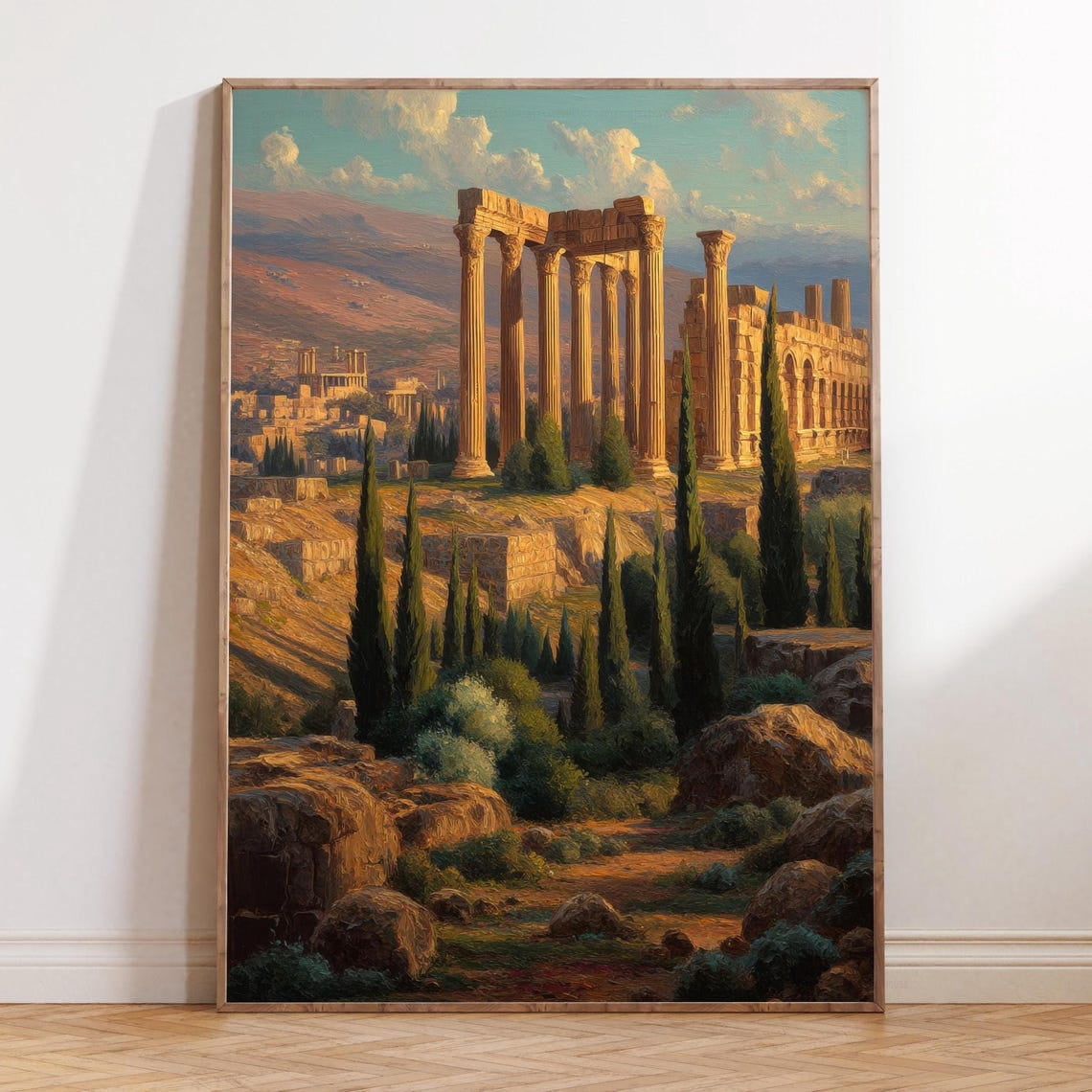 Baalbek Lebanon Ancient Ruins Archeology Travel Wall Art, Stretched ...