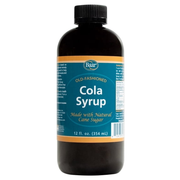 Baar Non-Carbonated Cola Syrup 12 fl oz Natural Cane Sugar Digestive ...
