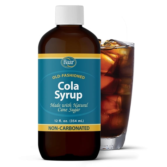 Baar Caffeine Free Non-Carbonated Cola Syrup, 12 Oz, Made from Cane ...