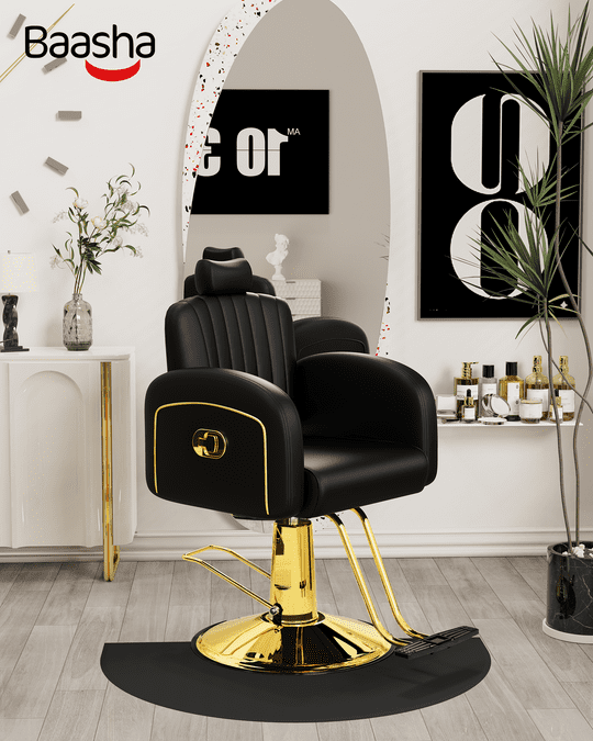 Baasha 440 lbs Capacity Reclining Styling Chair, Steel Frame Salon ...