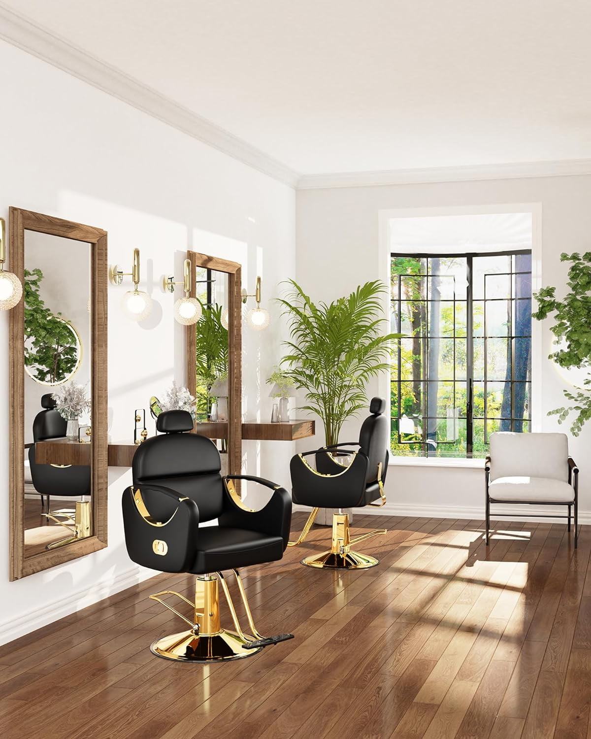 Baasha Comfortable Reclining Salon Chair, 360 Swivel, Adjustable Height ...
