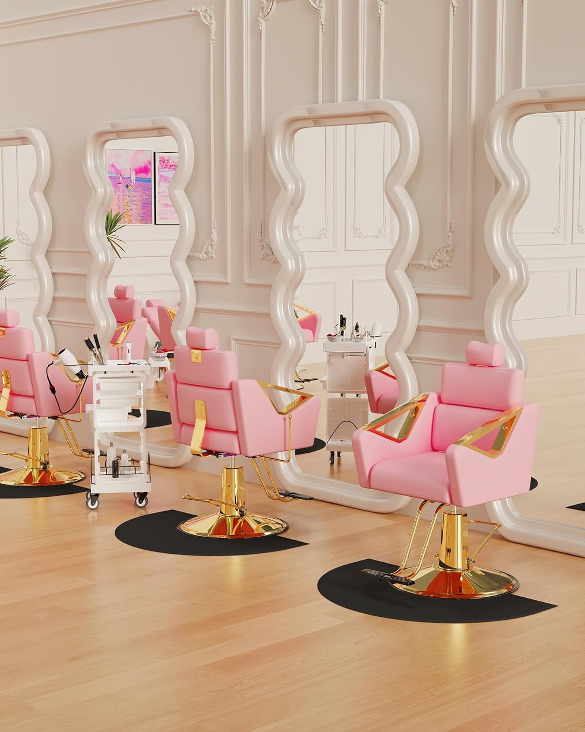 Baasha Ergonomic Salon Chair, Reclining with Adjustable Backrest ...