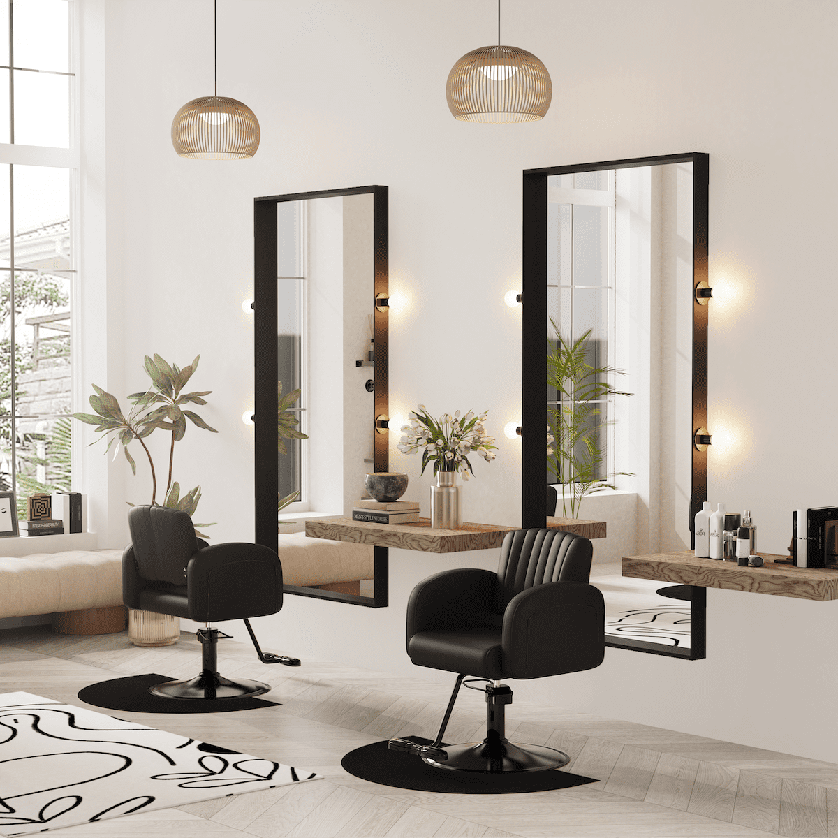 Baasha Premium Hair Salon Chair, Comfortable Stylist Chair with Memory ...