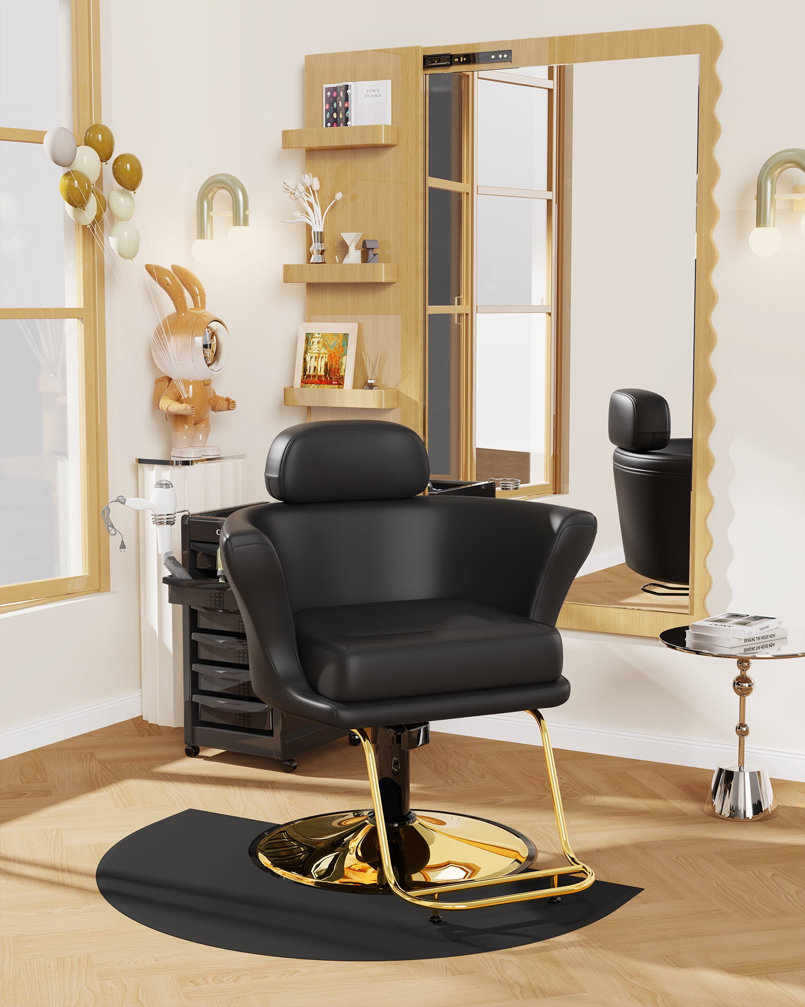 Baasha Professional Gold Salon Chair, Sleek and Modern Styling Chair ...
