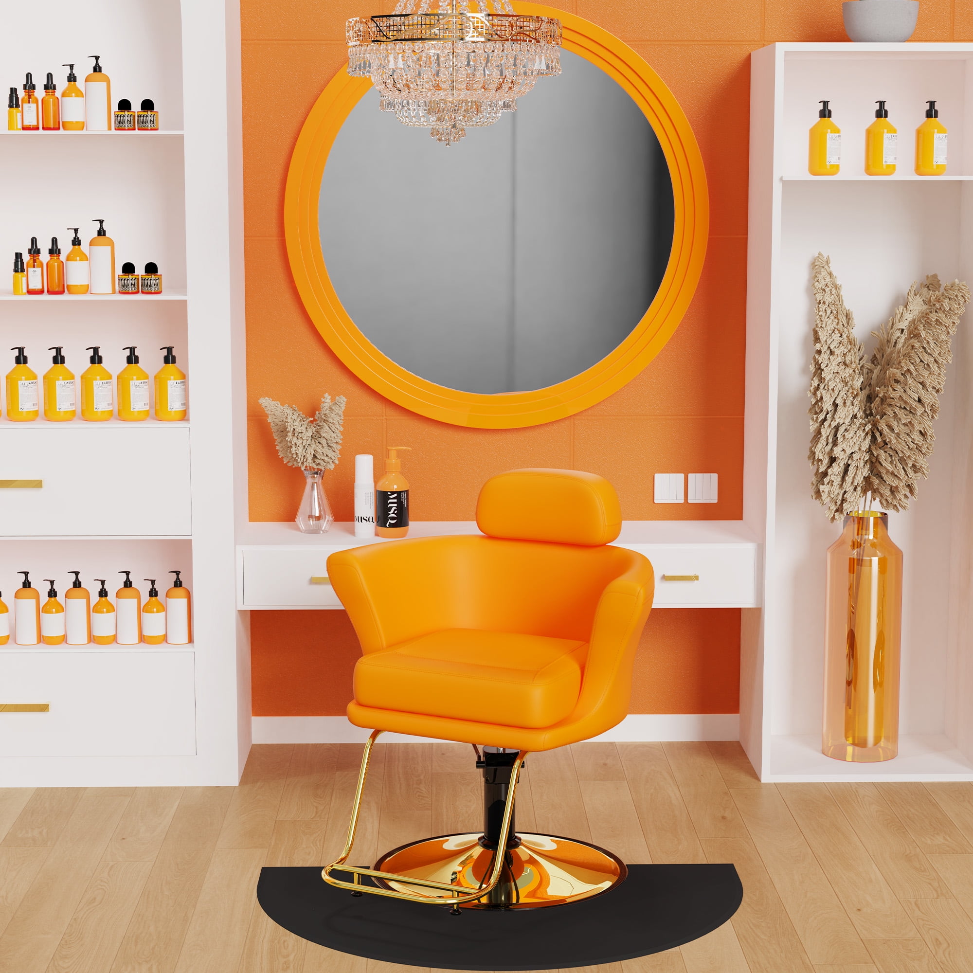 Baasha Professional Gold Salon Chair, Sleek and Modern Styling Chair ...