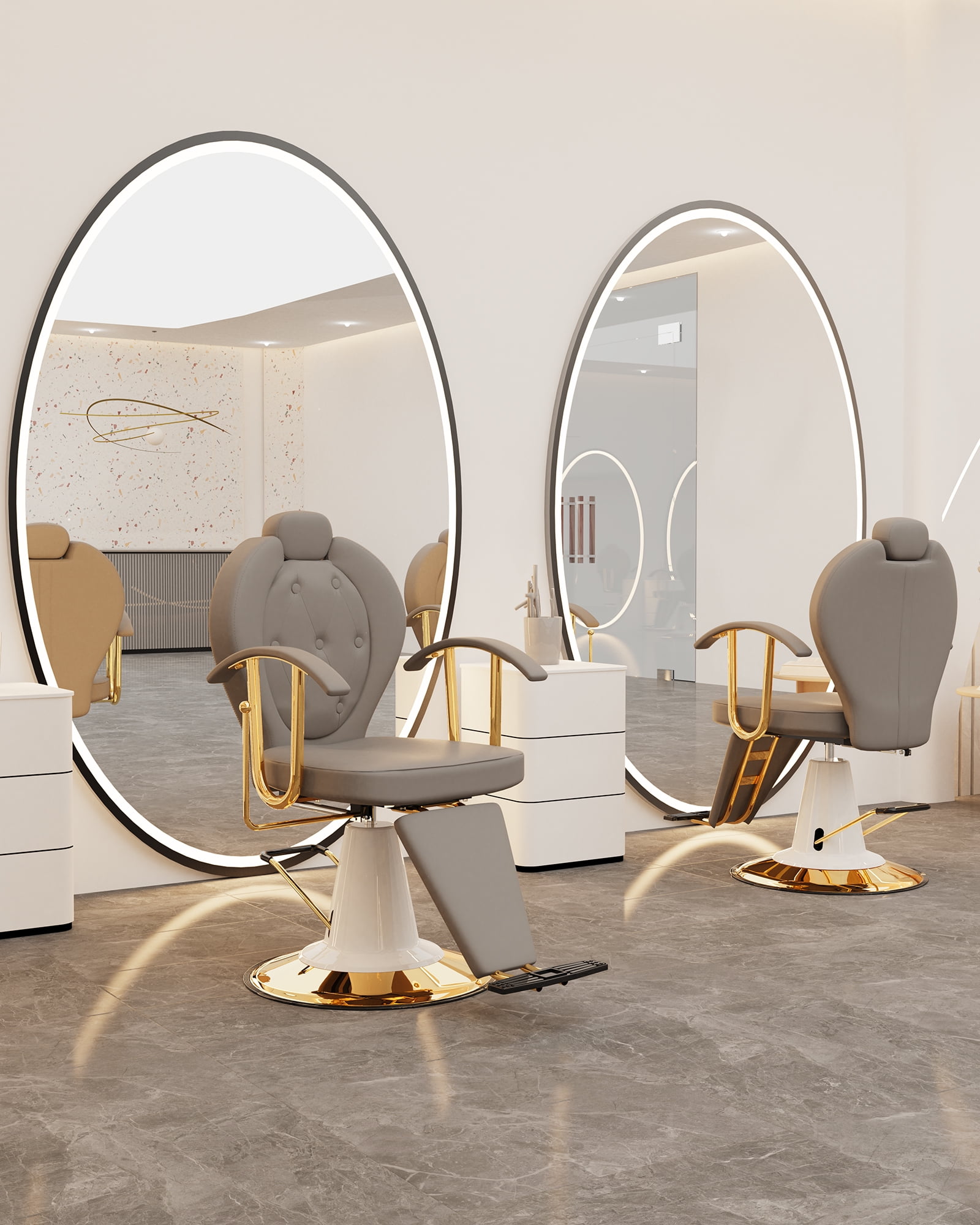 Baasha Reclining Salon Chair for Hair Stylist, All-Purpose Hair Chair ...
