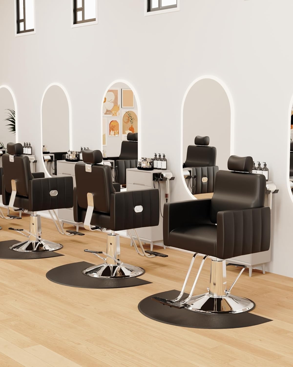 Baasha Salon Chair: Reclining Styling & Barber Chair with Headrest ...