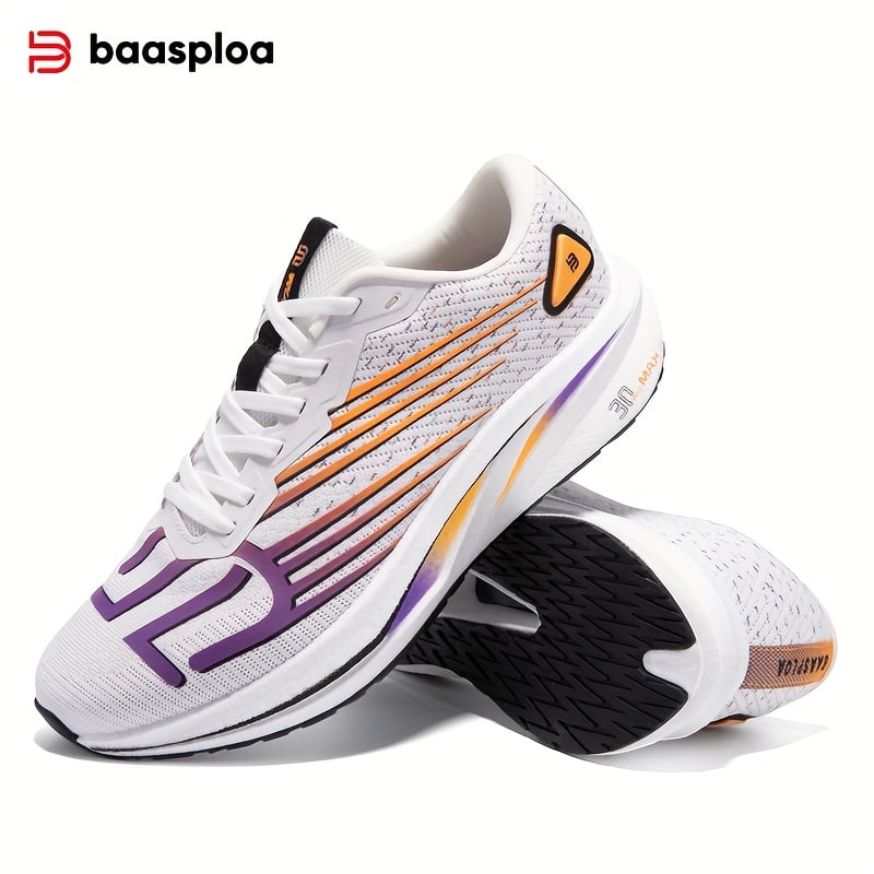 Baasploa Men'S Casual Running Shoes, Solid Color, All-Season, Lace-Up ...
