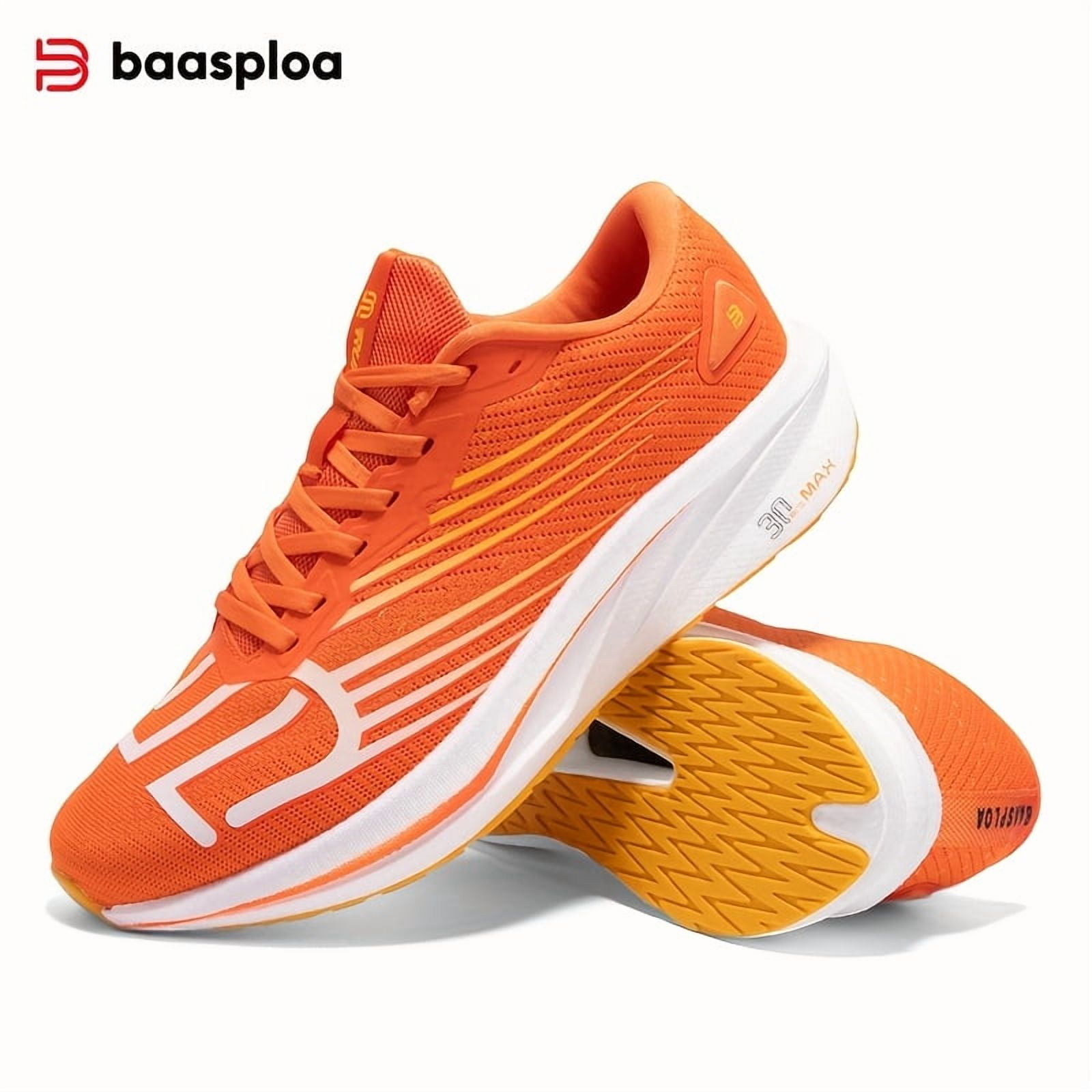 Baasploa Men'S Casual Running Shoes, Solid Color, All-Season, Lace-Up ...