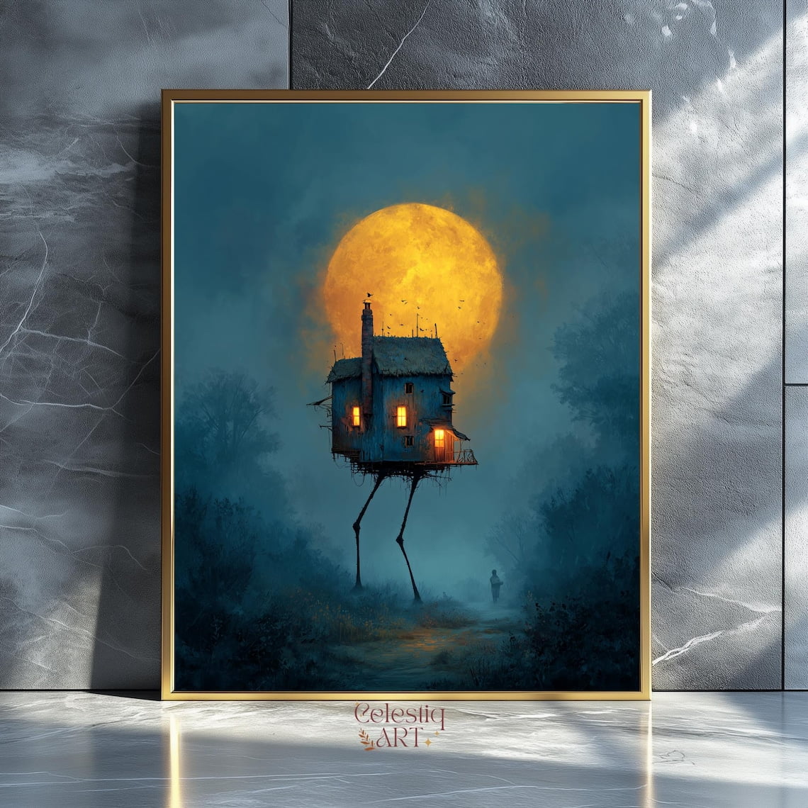 Baba Yaga House Wall Art Witchcraft Painting Digital Download, Unframed ...