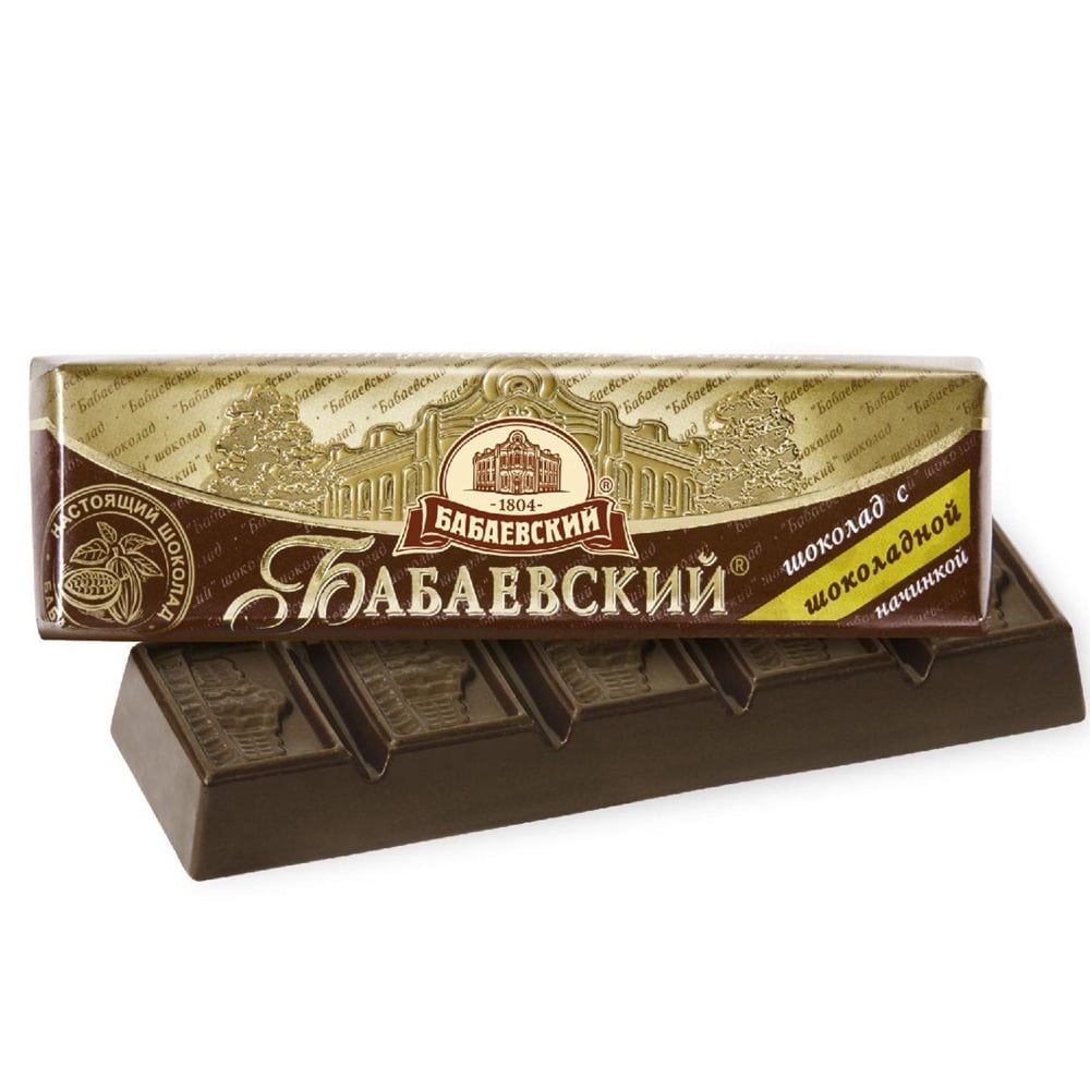 Babaevsky Chocolate Bar with Chocolate Filling 50g/ 0.11lb - Set of 5 ...