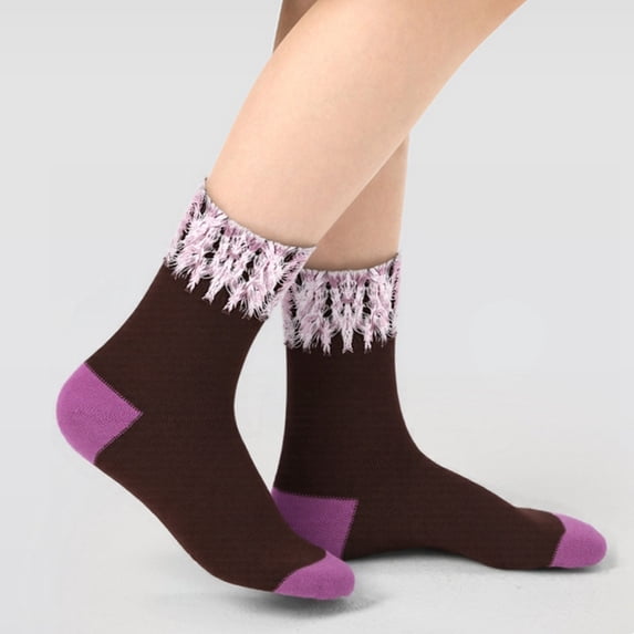 Babaley Kids Socks Girls Color Block Socks Soft Comfortable Crew Socks ...