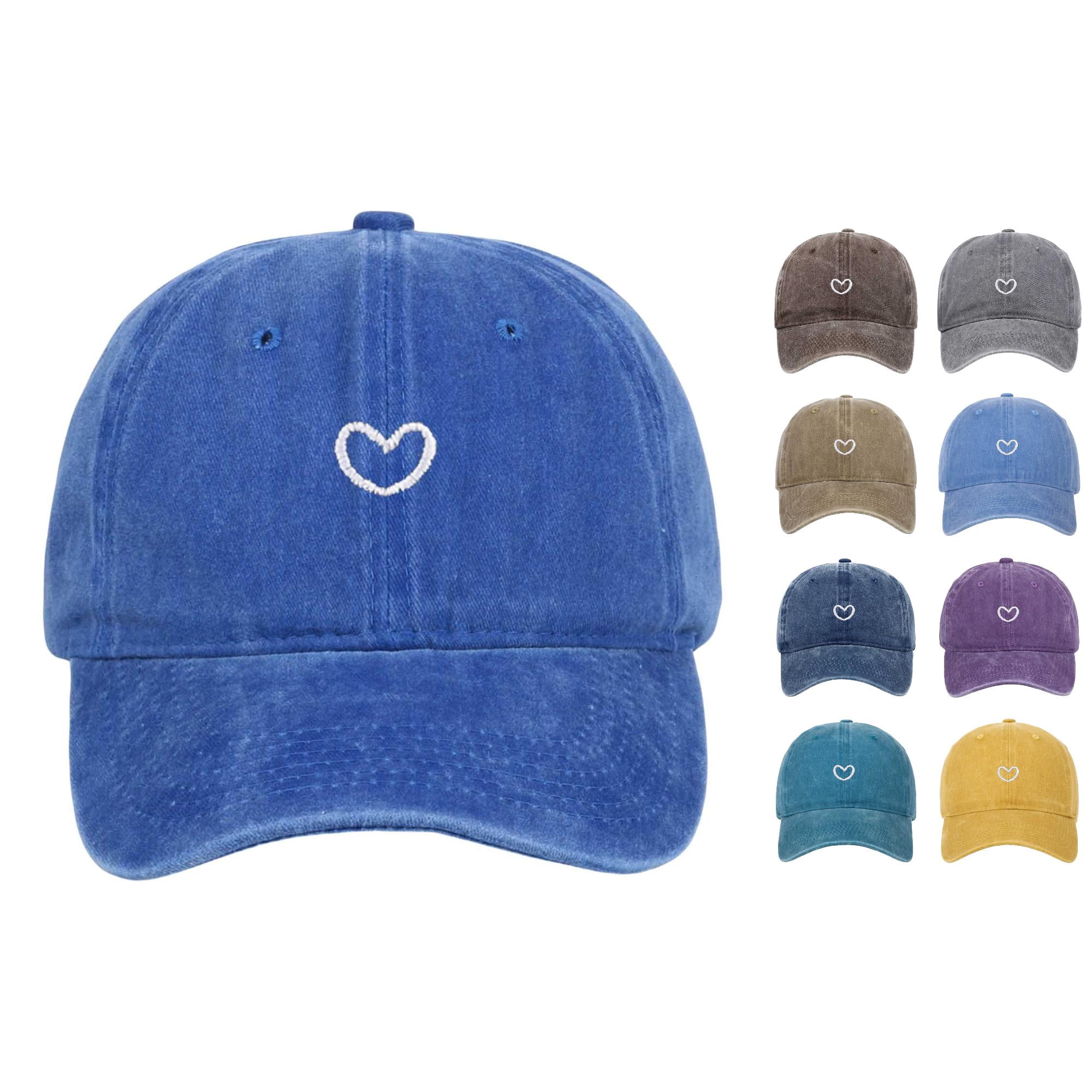 Babaley Unisex Baseball Cap With Heart Embroidery Casual Trendy ...