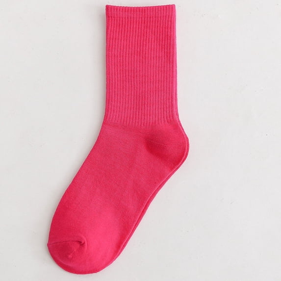 Babaley Women's Socks Breathable Comfy Stretchy Solid Color Crew Socks ...