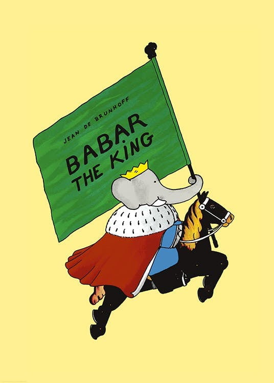 Babar - Babar The King Print Wall Art, Modern Wall Decor For Living ...