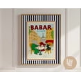 Babar The Elephant In Paris Cafe Wall Art Retro Kids Decor Quote Wall ...