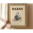 Babar The Elephant As A Postman Nursery Wall Art Retro Kids Decor Quote ...