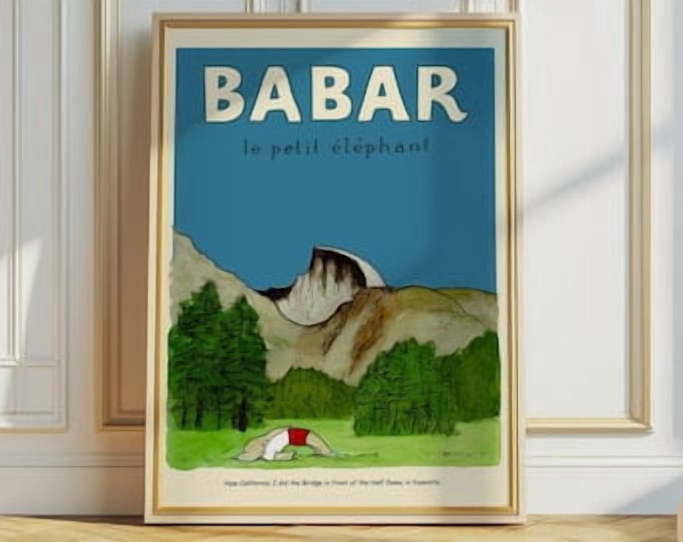 Babar Elephant Yoga Poster Vintage Style Wall Decor Physical Poster ...