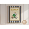 Babar The Elephant Baguette Bicycle Nursery Wall Art Retro Kids Decor Quote Wall Art Genre ...