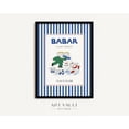 Babar The Elephant Blue Stripe Poster, Ice Skating Family Vintage Wall ...