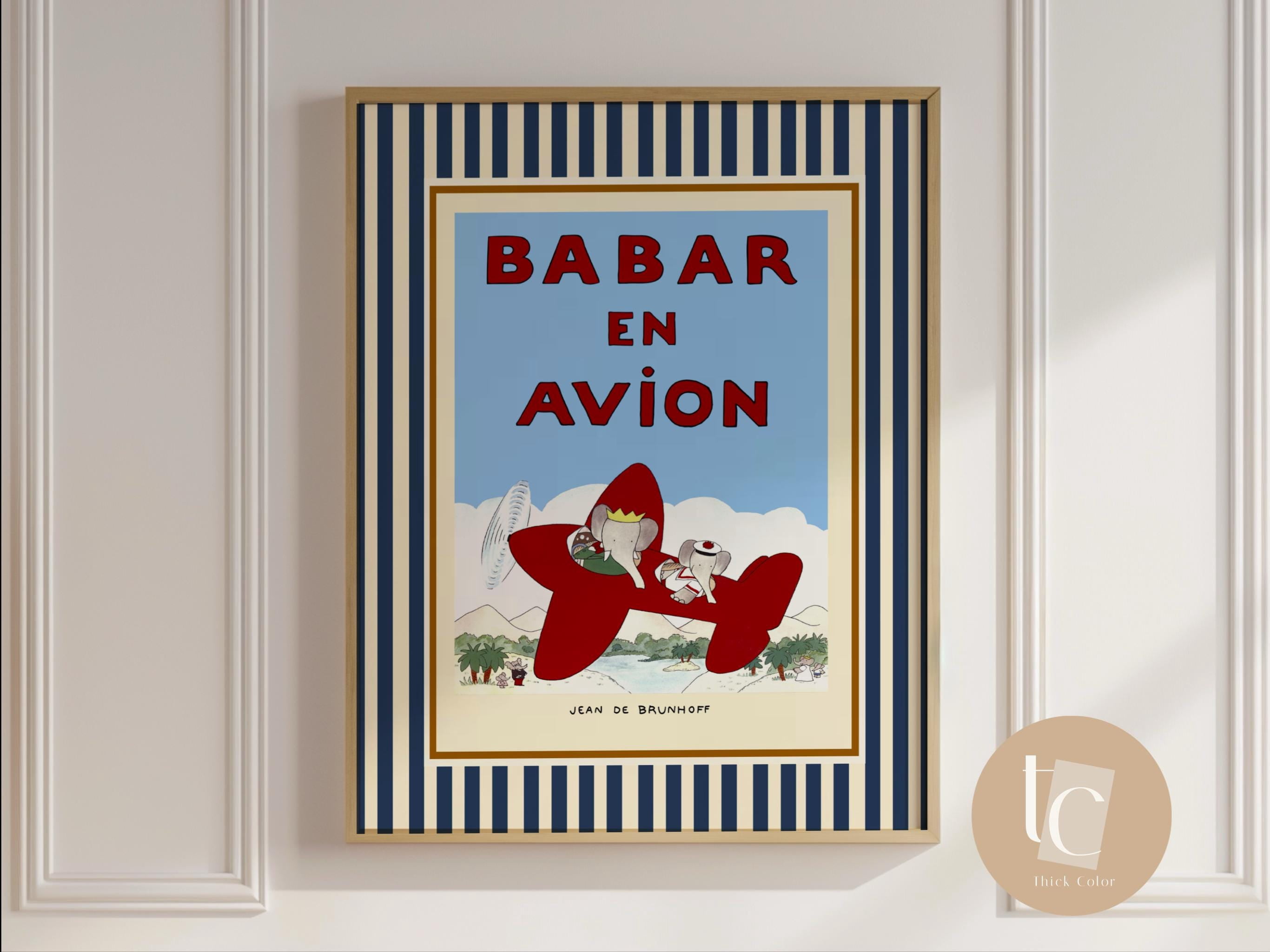 Babar The Elephant Nursery Wall Art Retro Kids Decor Quote Wall Art ...