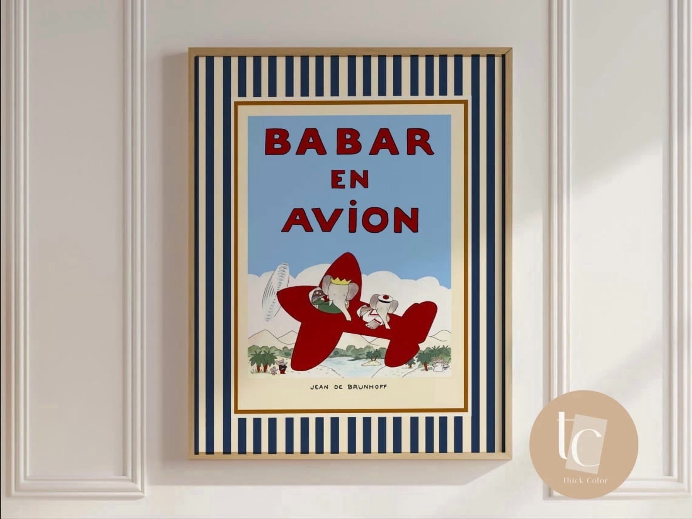 Babar The Elephant Nursery Wall Art Retro Kids Decor Quote Wall Art ...