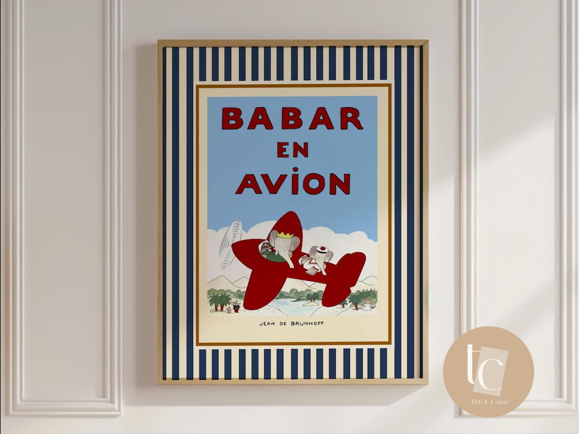 Babar The Elephant Nursery Wall Art, Unframed Paper Poster 16x20in ...