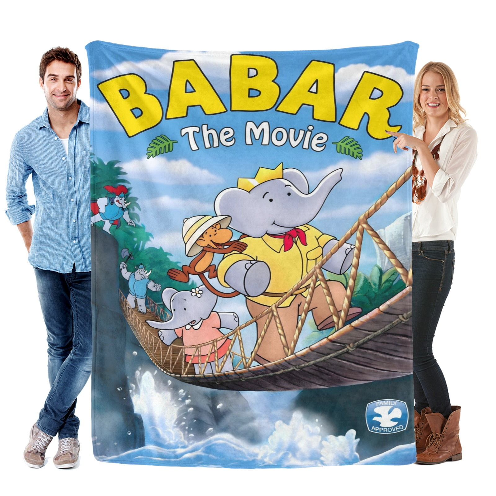 Babar-themed Pals Plush Throw Blanket Gifts for Fans Girls Boys Women ...