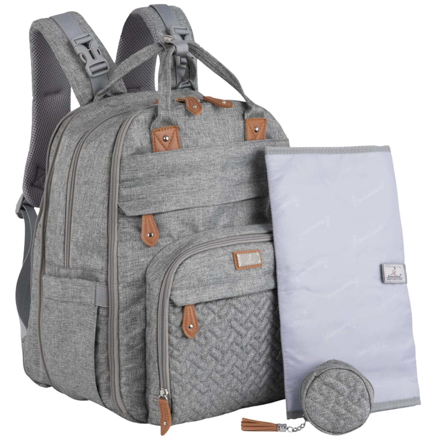 BabbleRoo Extra Large Diaper Bag Backpack with Changing Pad & Stroller ...