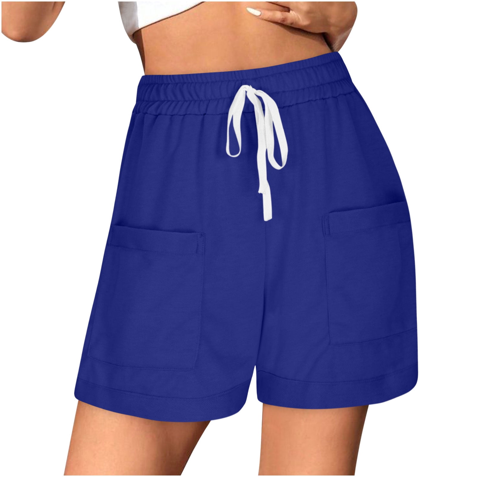 Babcutegg Biker Shorts Women Polyester Soild Color Elastic Waist ...
