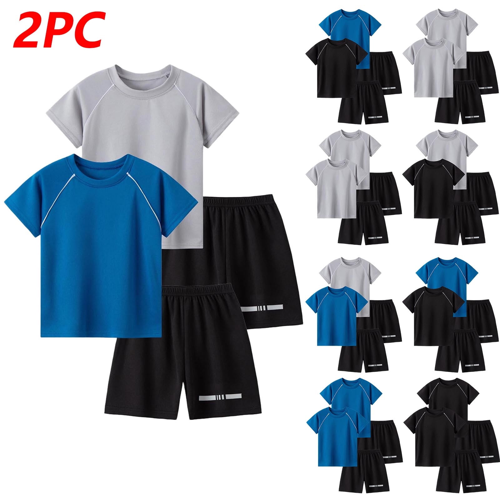 Babcutegg Boys' Breathable Short Sleeve Round Neck Sports Set ...