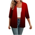 Babcutegg Cardigans for Women Open Front 3/4 Sleeve Gradient Print ...