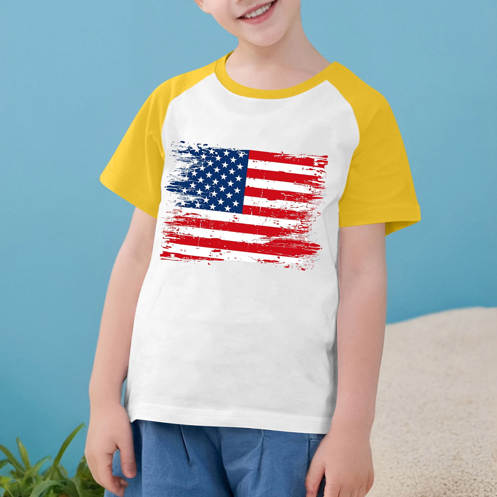 Babcutegg Child Boys Crew Neck T-Shirt, Raglan Sleeve Short Sleeve Tops ...